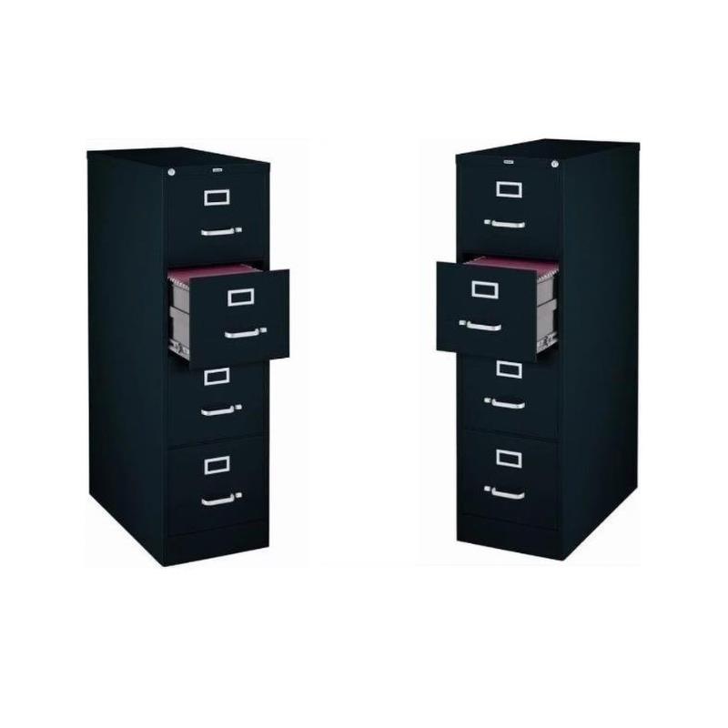 Cooper 22-in Deep Metal 4 Drawer Vertical File Cabinet Black (Set of 2 ...