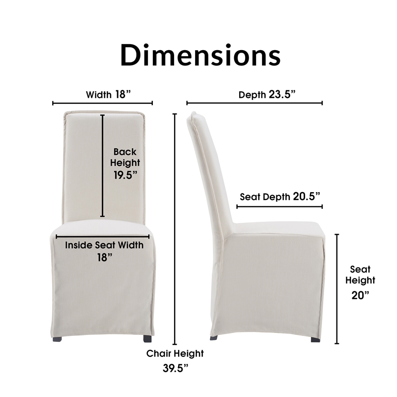 Finch Grayson Parsons Dining Chairs with Removable Slipcover Set of 2 ...