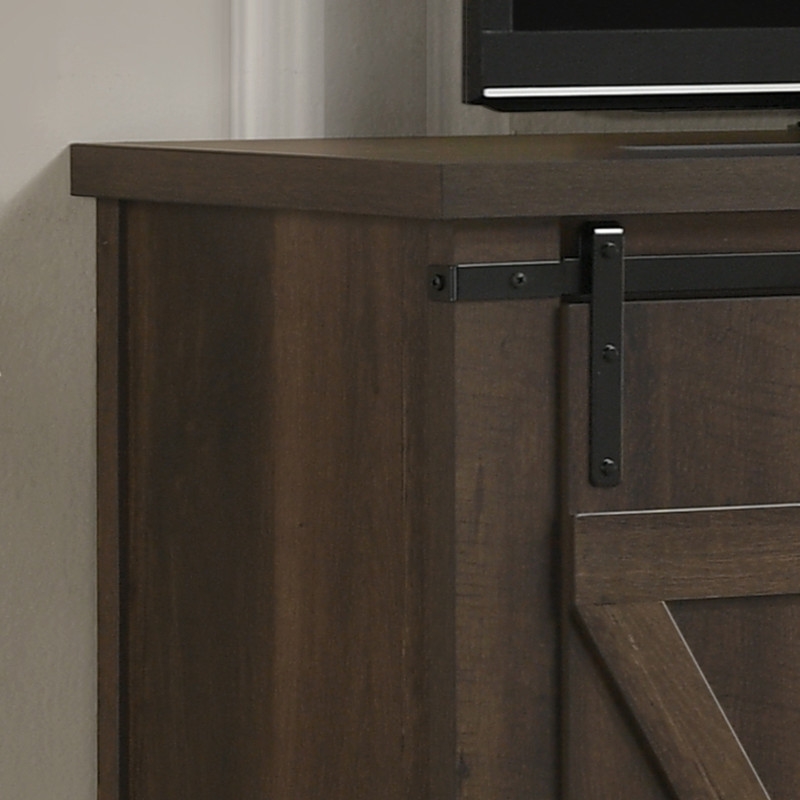 Asher Dark Dusty Brown Wood Finish 54" Wide TV Stand with Sliding Doors ...