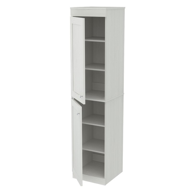 Inval Shaker Style 2 Door Slim Pantry in Washed Oak Engineered Wood ...