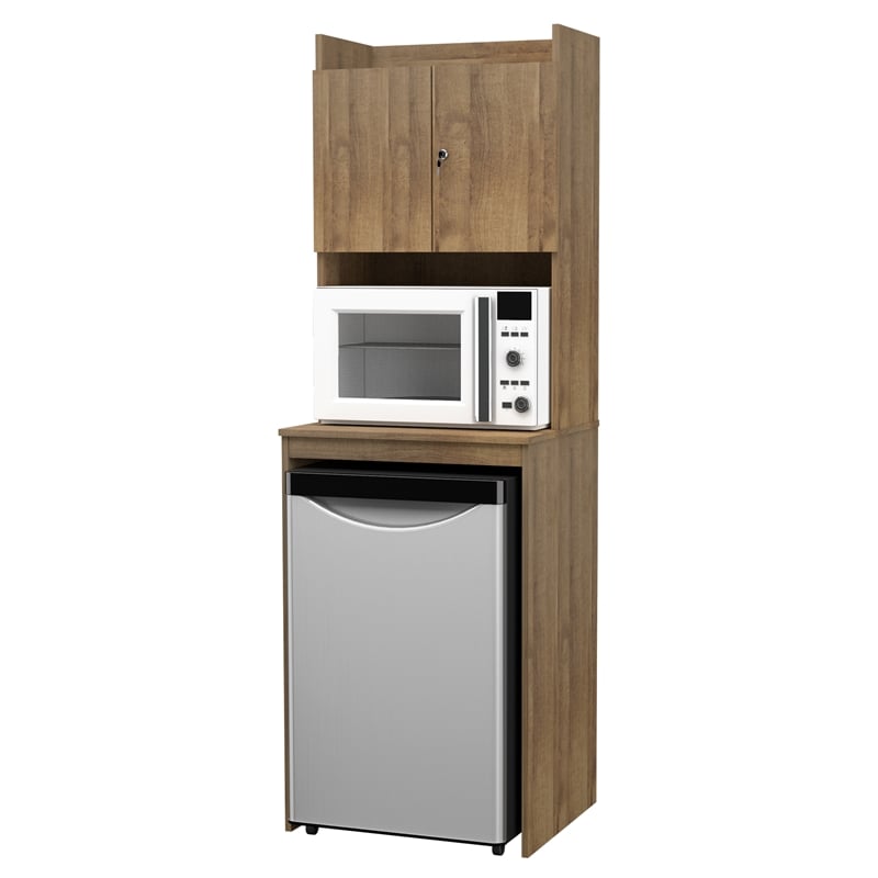 Inval Engineered Wood Mini Refrigerator/Microwave Storage Cabinet in ...