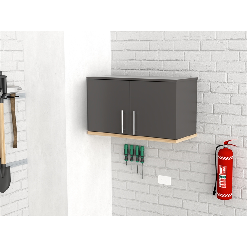 Inval America Kratos Engineered Wood 2-Door Garage Storage Cabinet in ...
