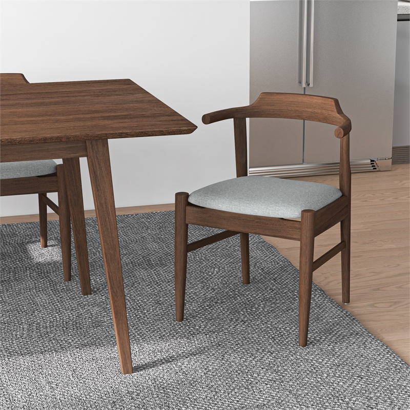 Aven Mid Century Modern Style Solid Wood Walnut 63" Rectangular Dining ...