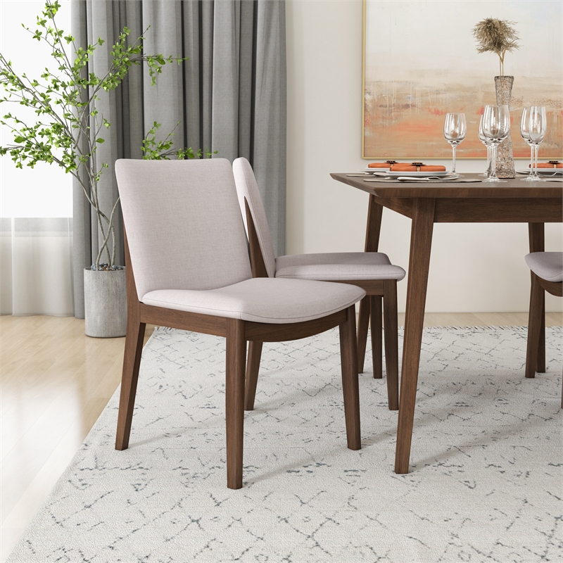 Aven Mid Century Modern Style Solid Wood Walnut 63" Rectangular Dining ...