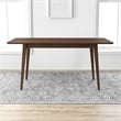 Aven Mid Century Modern Style Solid Wood Walnut 63" Rectangular Dining ...