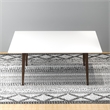 Aven Modern Style Solid Wood Walnut/White Top 63" Rectangular Dining ...
