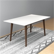 Aven Modern Style Solid Wood Walnut/White Top 63" Rectangular Dining ...