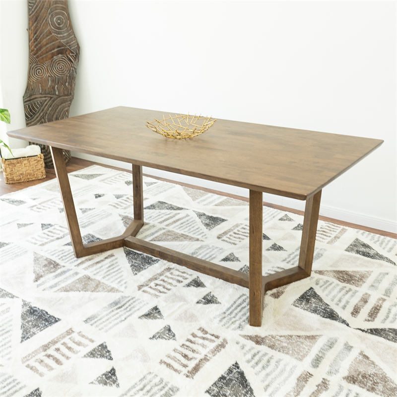 Luxley Mid-Century Modern 71-inch rectangular solid wood Dining Table ...