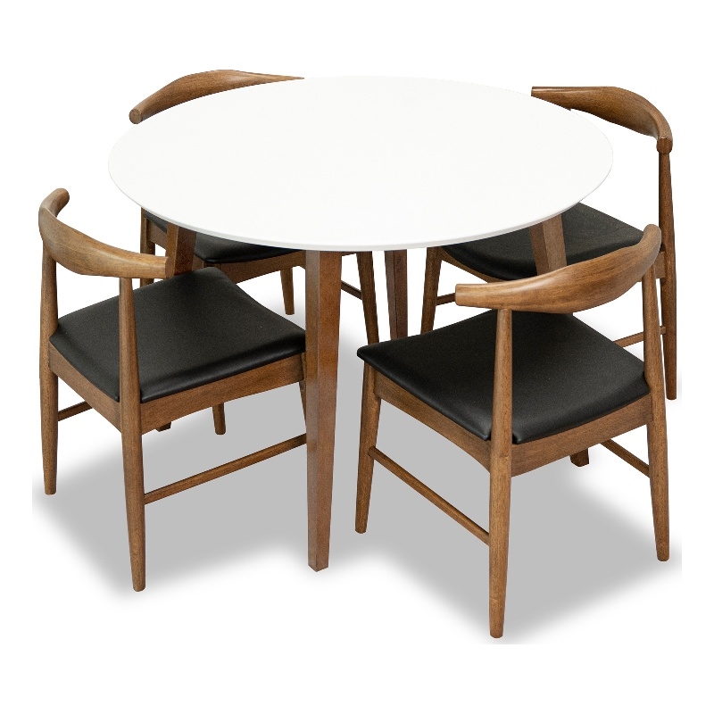 Charlotte Mid Century Modern White Dining Set | Cymax Business