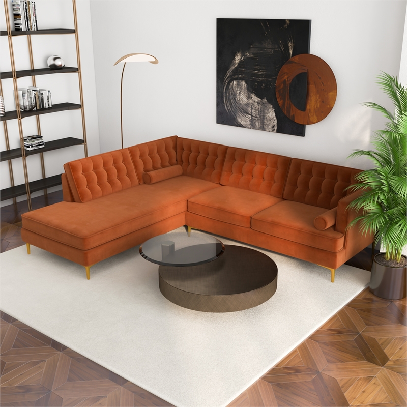 Modern Orange Sectional Sofas | Baci Living Room