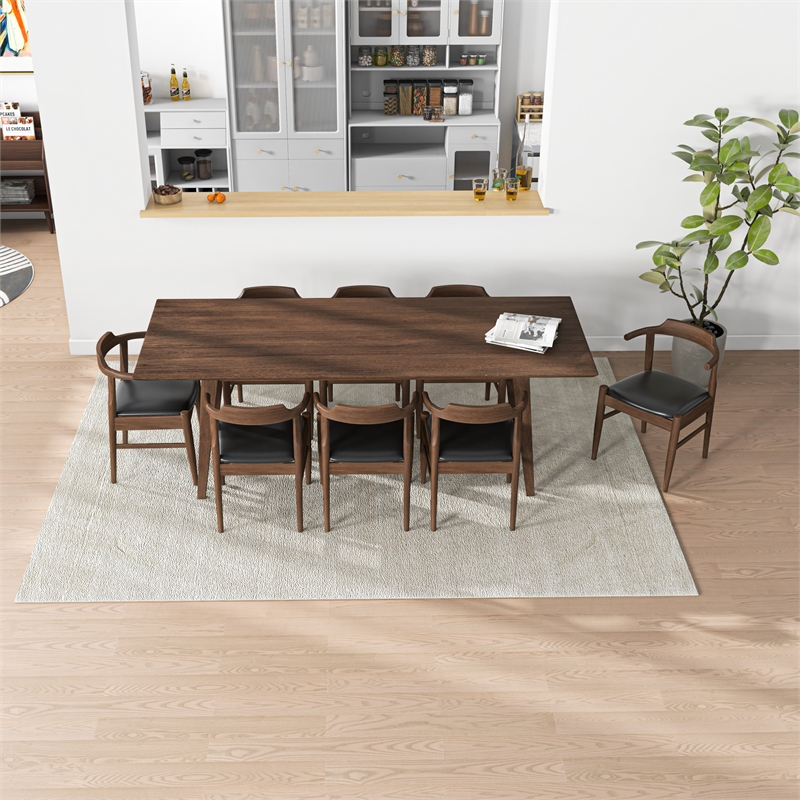 Aden Modern Solid Wood Walnut Dining Room & Kitchen Table and Chairs ...