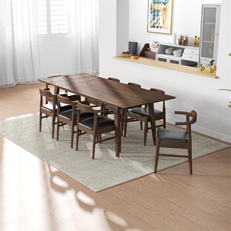 Aden Modern Solid Wood Walnut Dining Room & Kitchen Table and Chairs ...