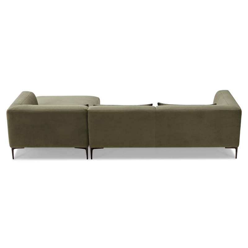 Saviola Green Velvet Japandi Style Modern Living Room Corner Sectional ...