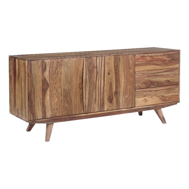 Porter Designs Fusion Solid Sheesham Wood Sideboard Light Brown