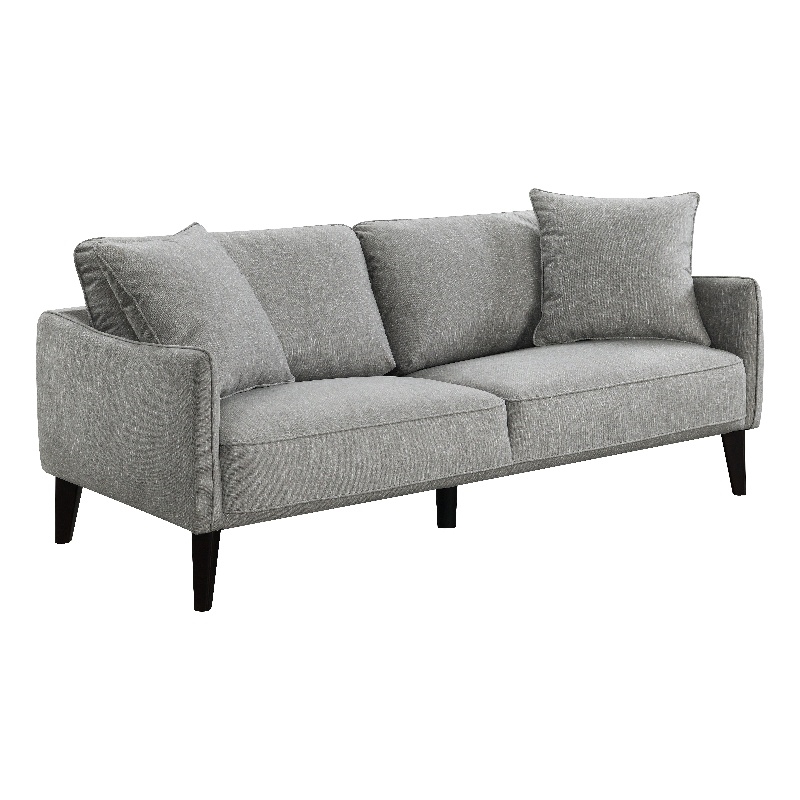 Cavett Mid-Century Modern Sofa in Linen Style Cream Microfiber | Cymax ...
