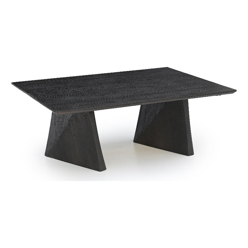 Porter Designs Dali Solid Oak Wood Coffee Table - Black | Cymax Business