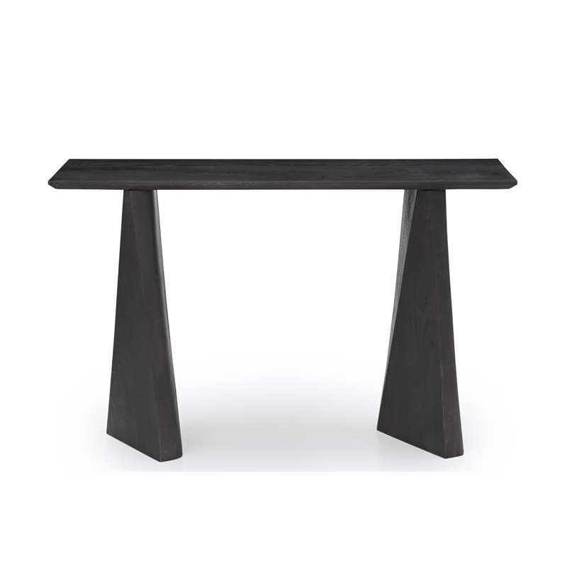 Porter Designs Dali Solid Oak Wood Console Table - Black | Cymax Business