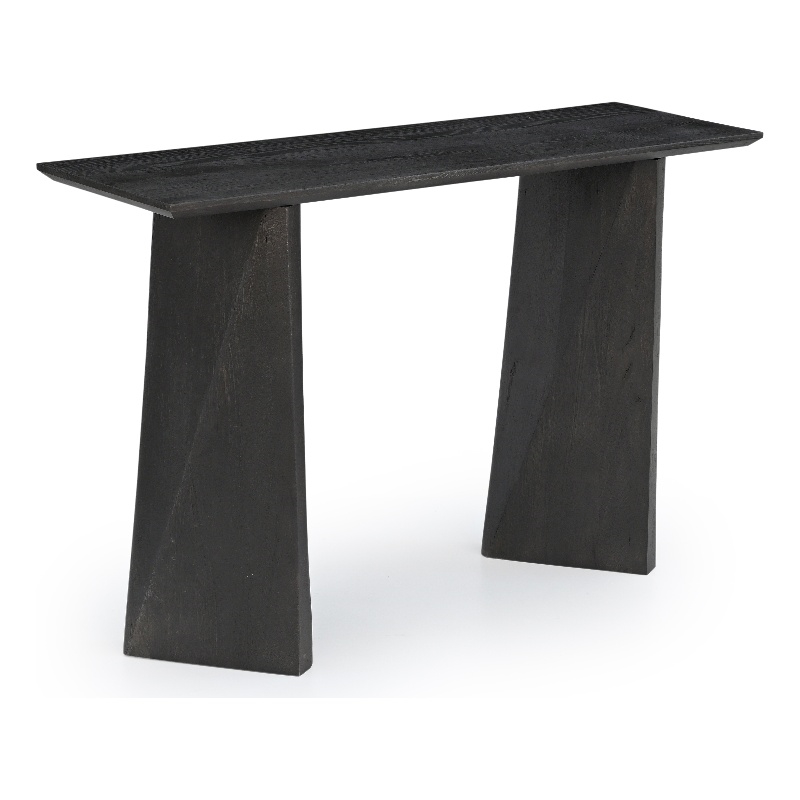 Porter Designs Dali Solid Oak Wood Console Table - Black | Cymax Business