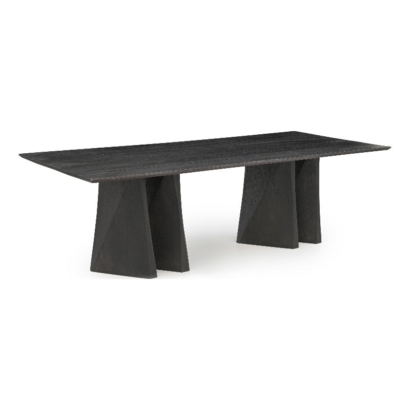 Porter Designs Dali Solid Oak Wood Dining Table - Black | Cymax Business