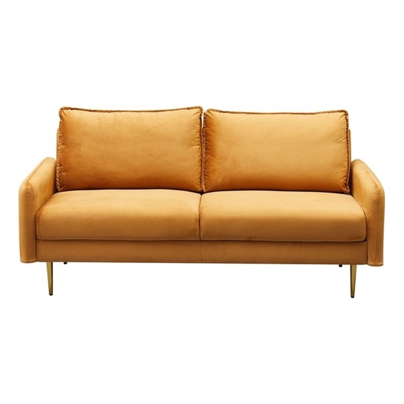 Kingway Furniture Almor Velvet Living Room Sofa in Ginger | Homesquare