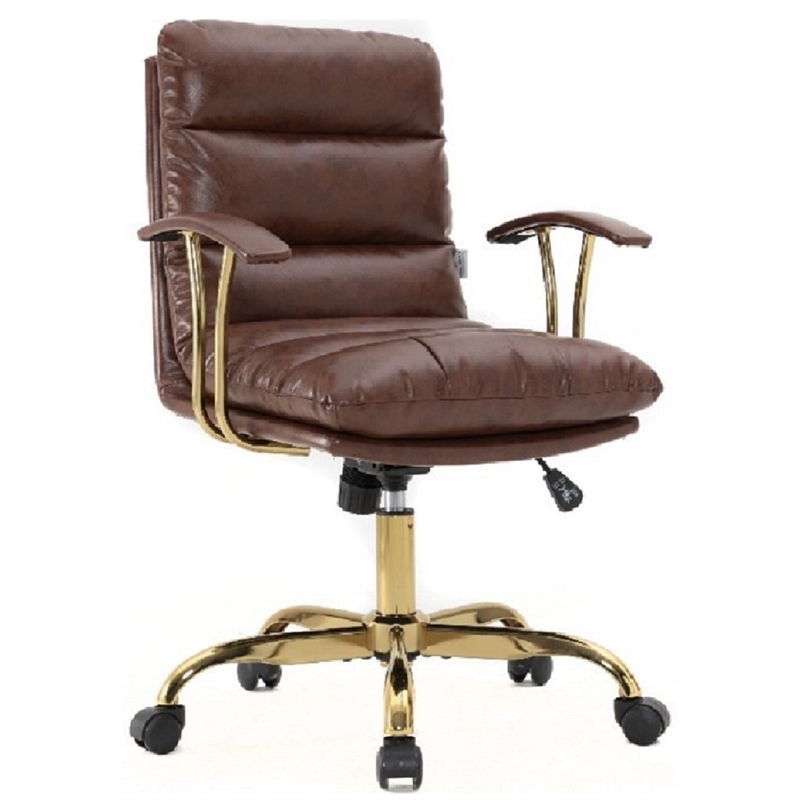 LeisureMod Regina Modern Padded Leather Executive Office Chair in ...