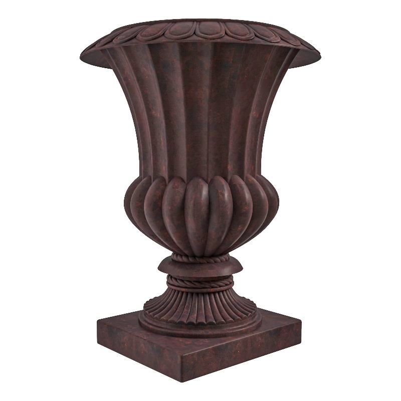 LeisureMod Lotus Modern Urn Planter in Fiberglass and Clay Brown ...