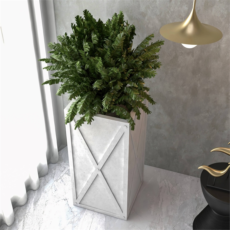 LeisureMod Payprus Indoor and Outdoor Rectangular Fiberglass Planter in ...