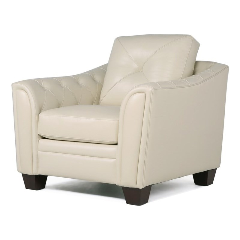 Daily Tufted Leather Accent Chair In Ivory | Bush Furniture Collection