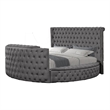 Maya Modern Style Queen Bed made with Wood in Gray