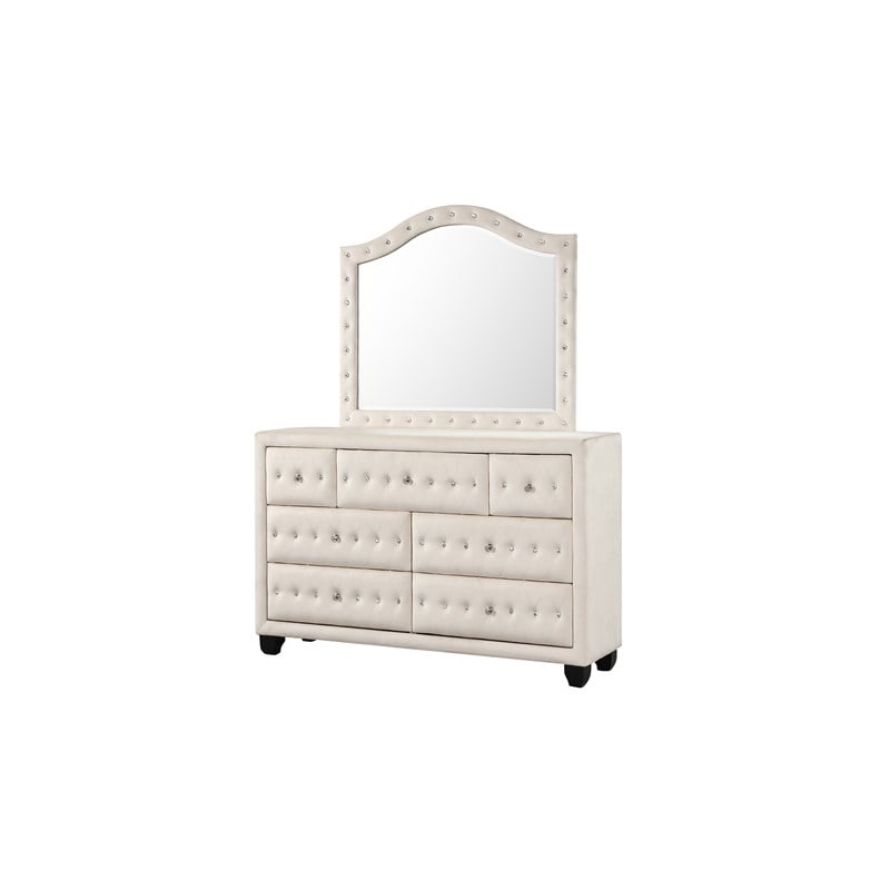 Sophia Crystal Tufted Modern style 7-Drawer Dresser made Sophia Crystal Tufted Modern style 7-Drawer Dresser made