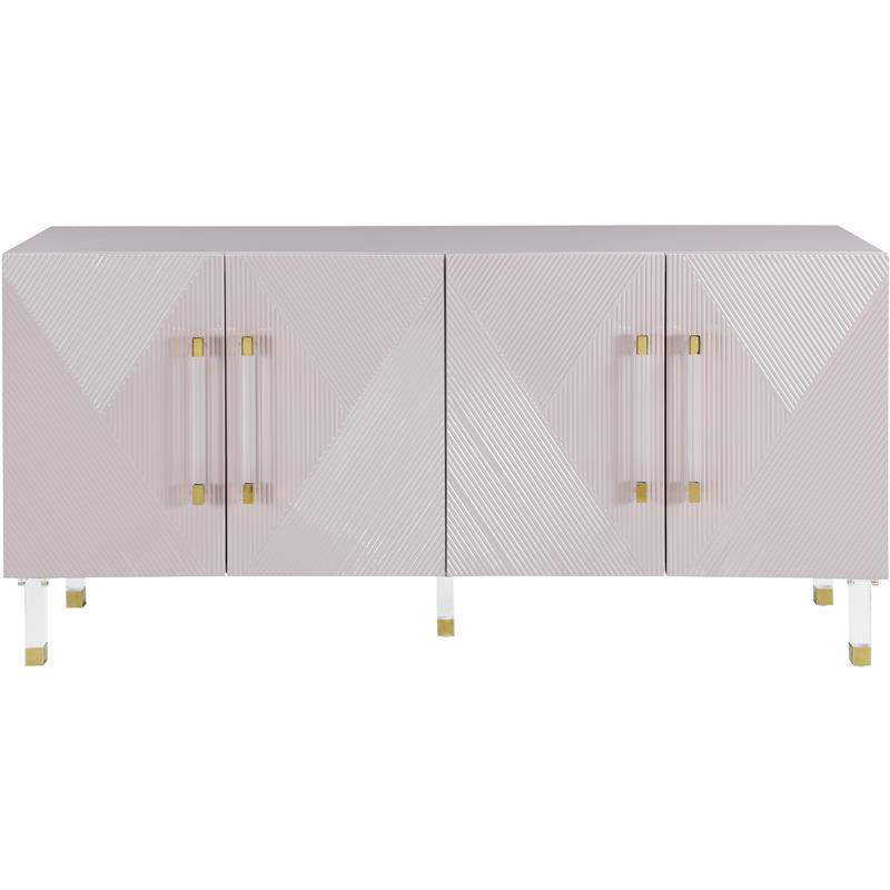 Meridian Furniture Anastasia Sideboard/Buffet in Pink Lacquer Finish ...