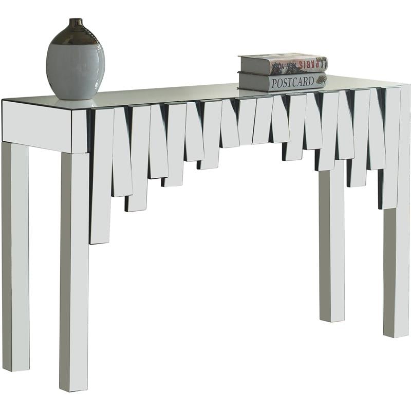 Meridian Furniture Kylie Mirrored Geometric Designed Console Table ...