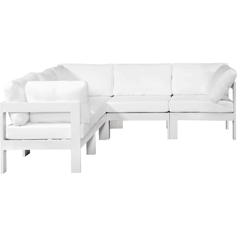 Meridian Furniture Nizuc White Outdoor Patio Modular Sectional | Homesquare