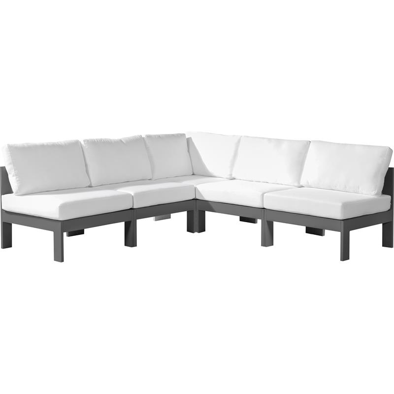 Meridian Furniture Nizuc White Outdoor Patio Modular Sectional | Cymax ...