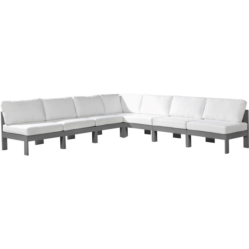 Meridian Furniture Nizuc White Outdoor Patio Modular Sectional | Homesquare
