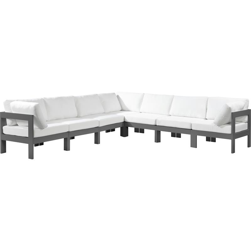 Meridian Furniture Nizuc White Outdoor Patio Modular Sectional | Homesquare