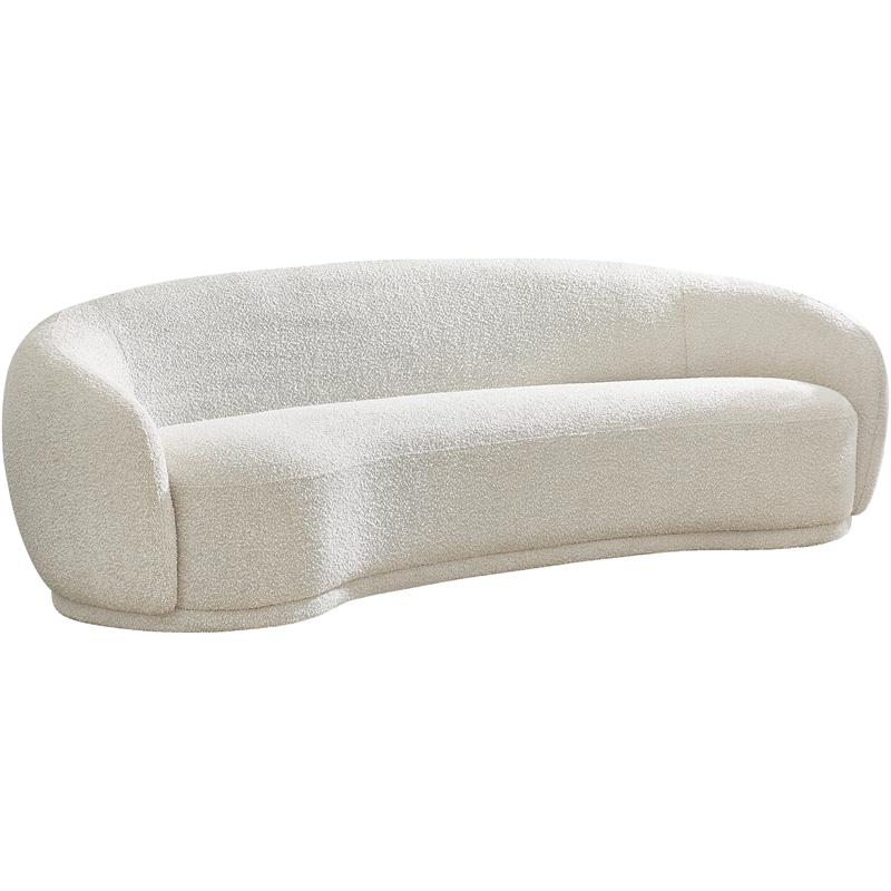 Meridian Furniture Hyde Cream Boucle Fabric Sofa