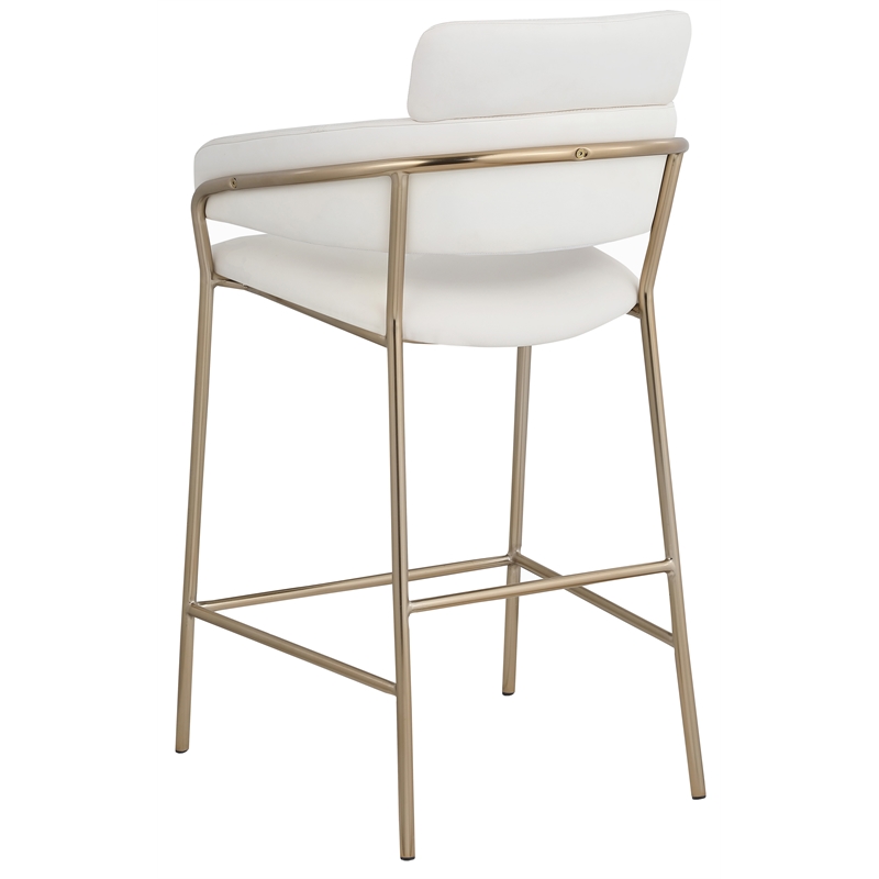Meridian Furniture Yara Cream Vegan Leather Counter Stool