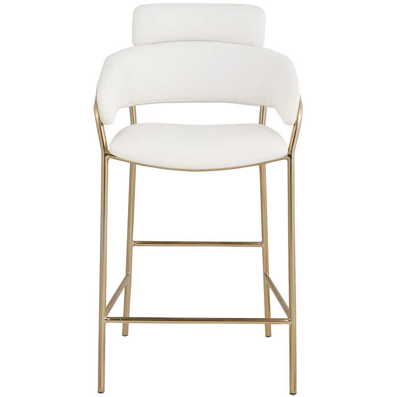 Meridian Furniture Yara Cream Vegan Leather Counter Stool