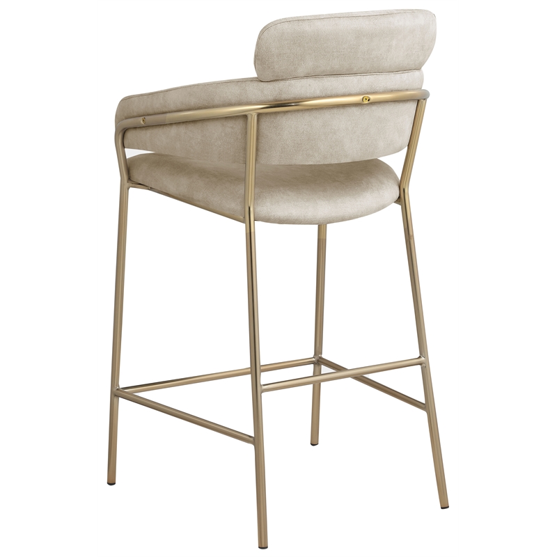 Meridian Furniture Yara Stone Velvet Counter Stool | Bush Furniture ...