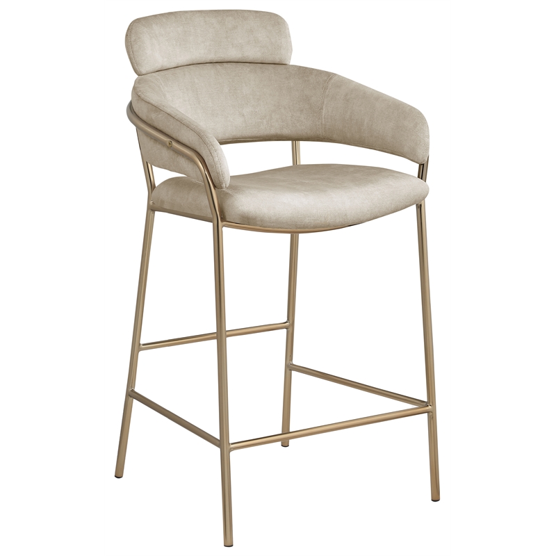 Meridian Furniture Yara Stone Velvet Counter Stool | Bush Furniture ...