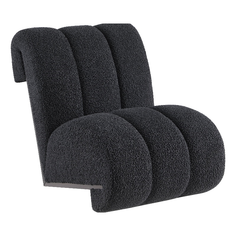 Meridian Furniture Swoon Black Faux Sheepskin Accent Chair | Homesquare