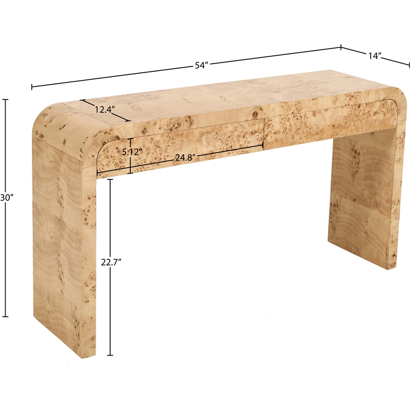 Meridian Furniture Cresthill Natural Ash Console Table | Cymax Business