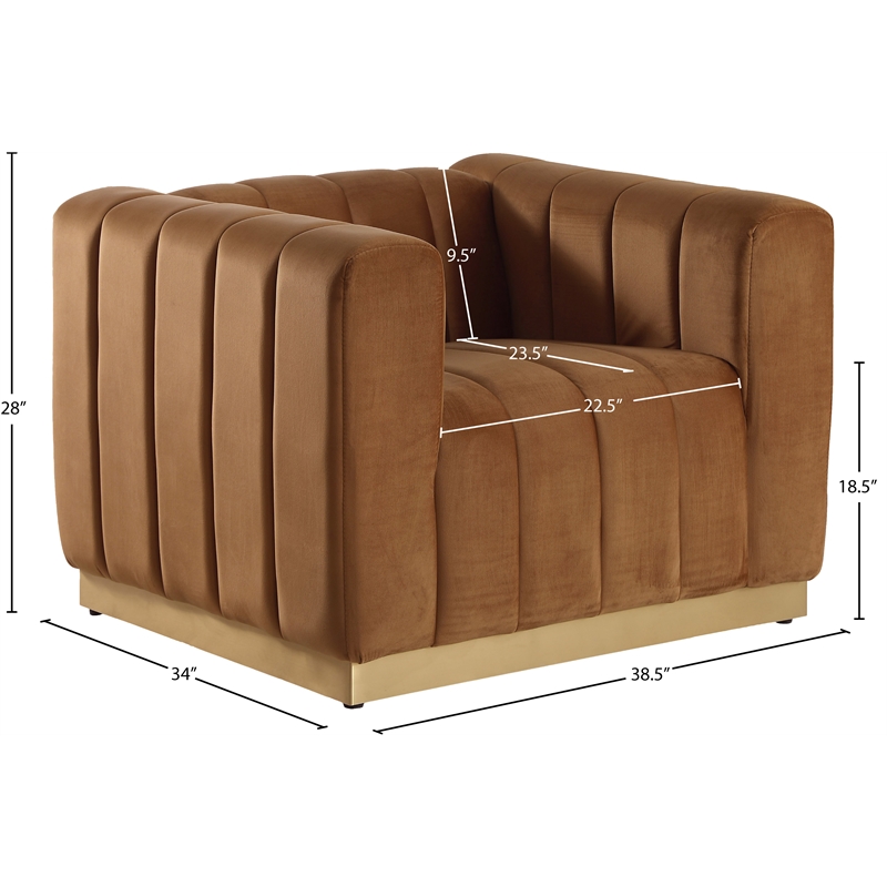 Meridian Furniture Marlon Saddle Velvet Chair | Cymax Business