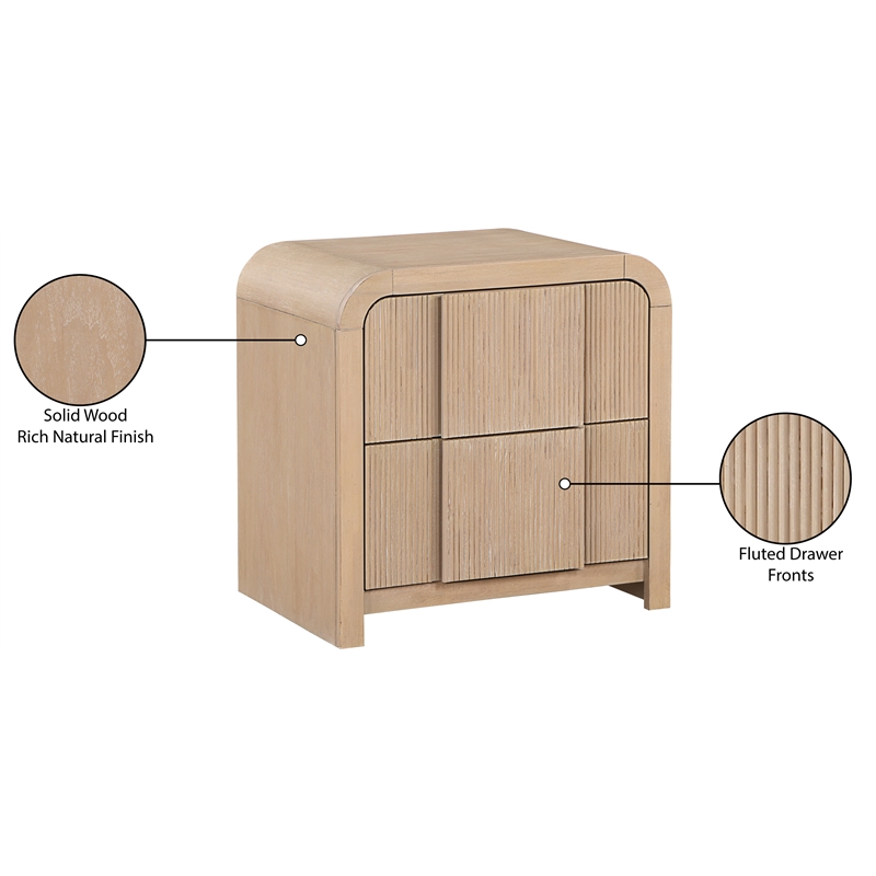 Meridian Furniture Fluted Natural Night Stand
