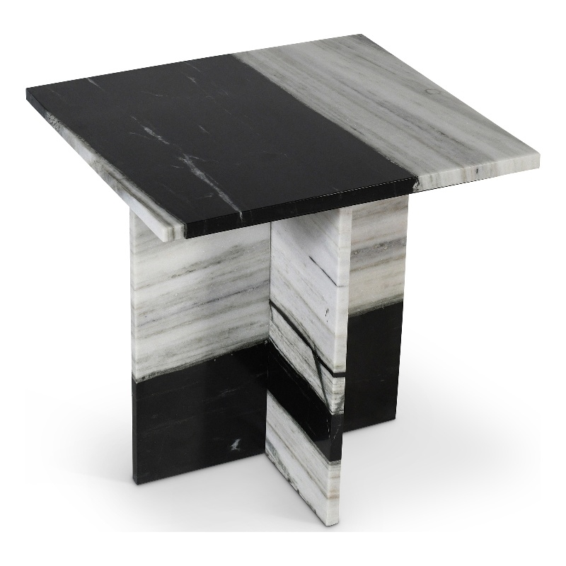 Meridian Furniture Verona Panda Marble End Table | Cymax Business