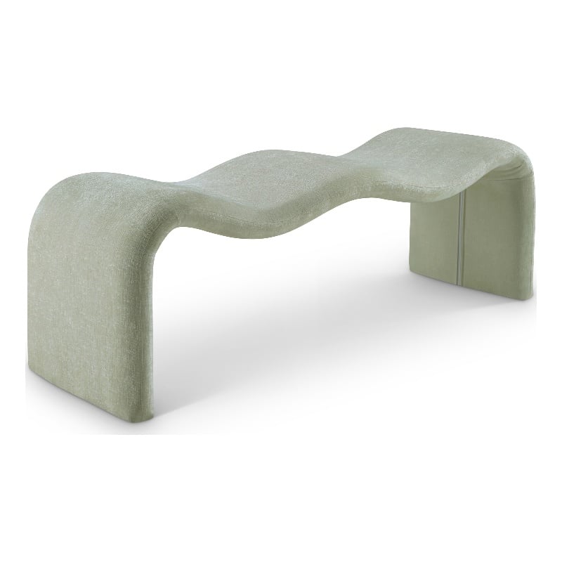 Meridian Furniture Willow Mint Chenille Fabric Bench | Homesquare