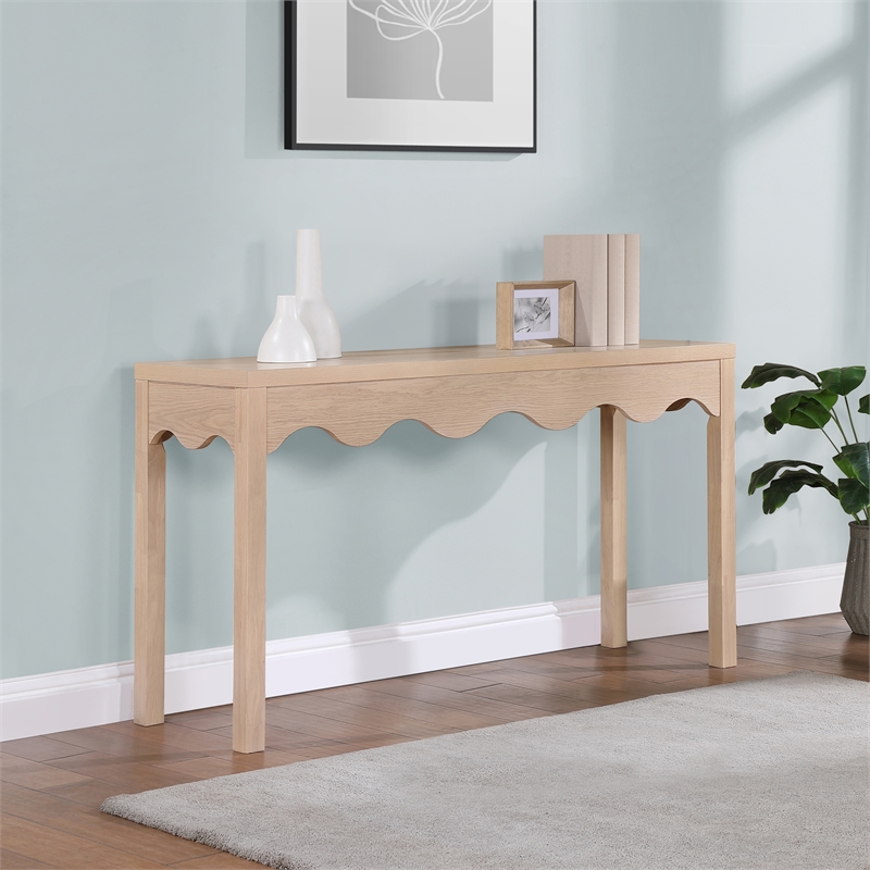 Meridian Furniture Fiora Natural Oak Veneer Console Table