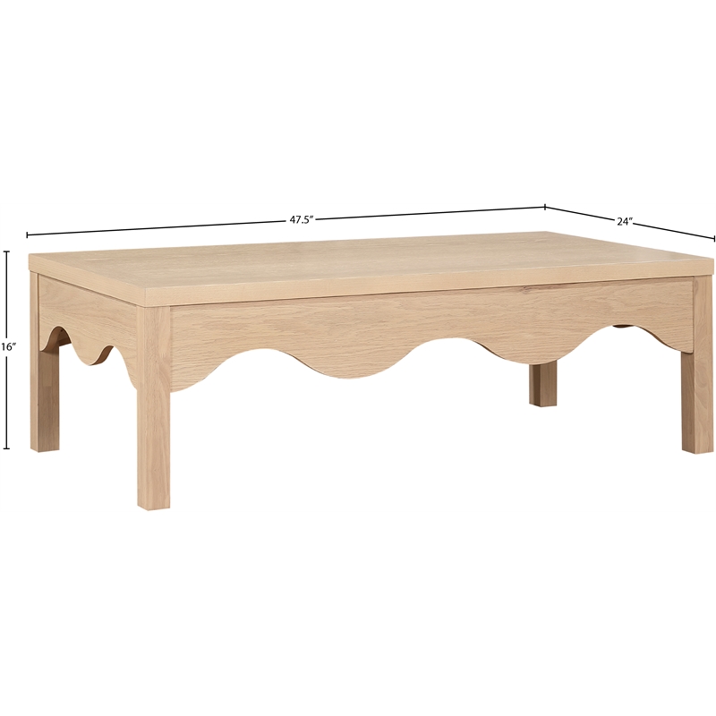 Meridian Furniture Fiora Natural Oak Veneer Coffee Table | Cymax Business