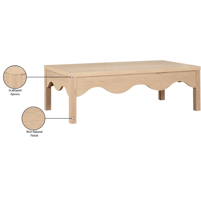 Meridian Furniture Fiora Natural Oak Veneer Coffee Table | Cymax Business